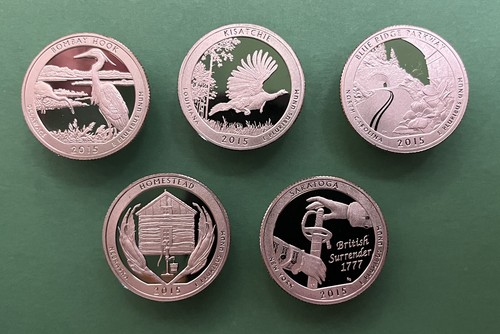 2015~S~ ATB America the Beautiful Quarters Clad Proof Like - Complete 5 ...