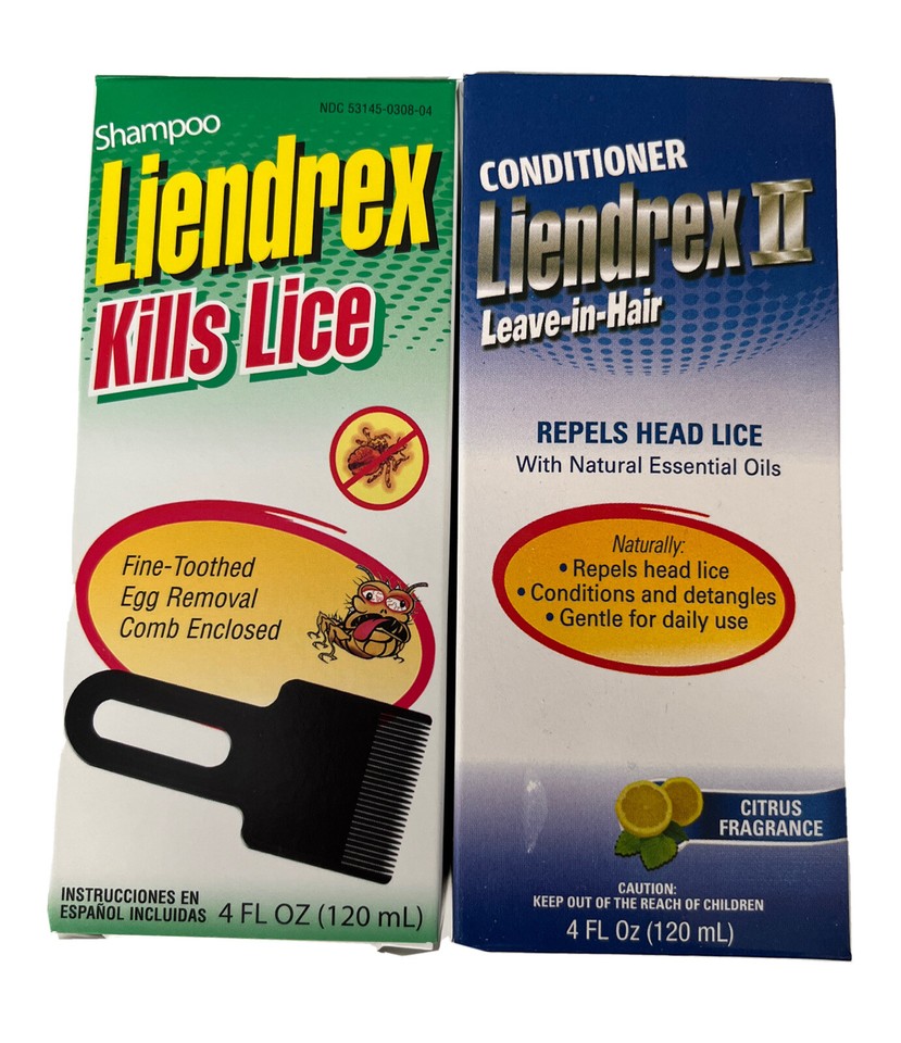 Liendrex Lice Shampoo With Comb & Leave In Conditioner & Two Metal Comb ...