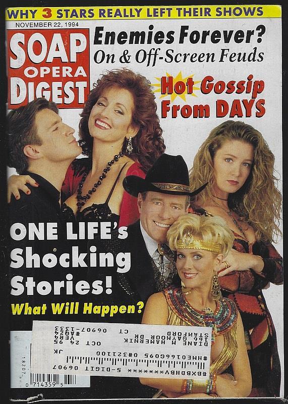 Soap Opera Digest November 22, 1994 One Life Shocking Ellen Dolan Keith ...