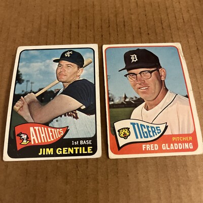 1965 Topps Baseball Fred Gladding #37 & Jim Gentile #365 Vintage Cards ...