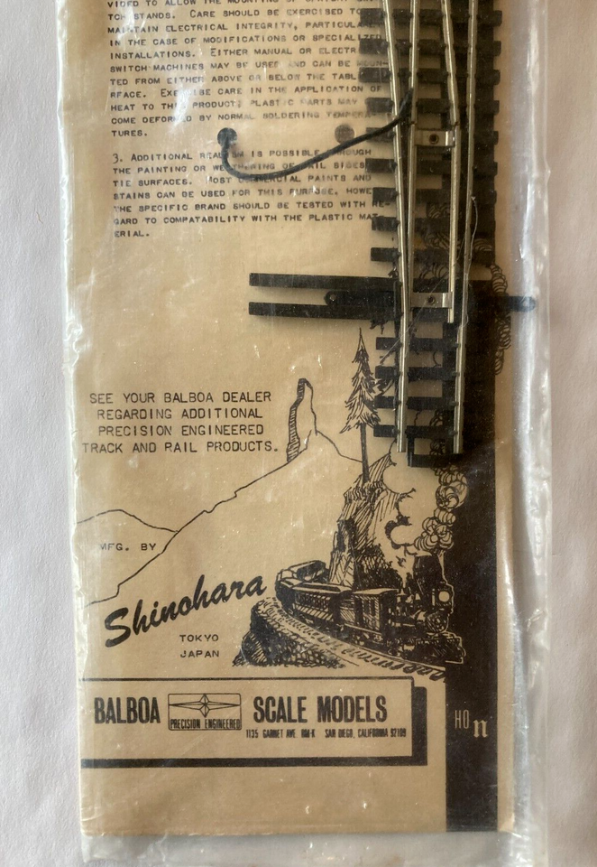 Vintage Balboa Scale Models, Slim Princess, Code 70, HOn3 #6 Left Hand ...