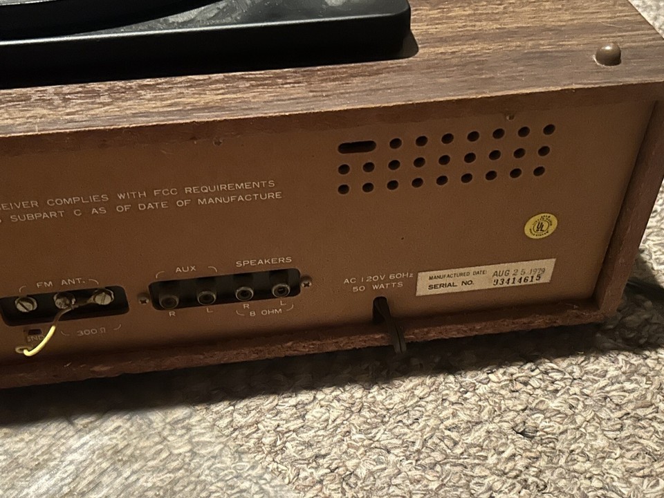 VINTAGE EMERSON TURNTABLE AMFM STEREO RECEIVER CASSETTE Player Dust ...