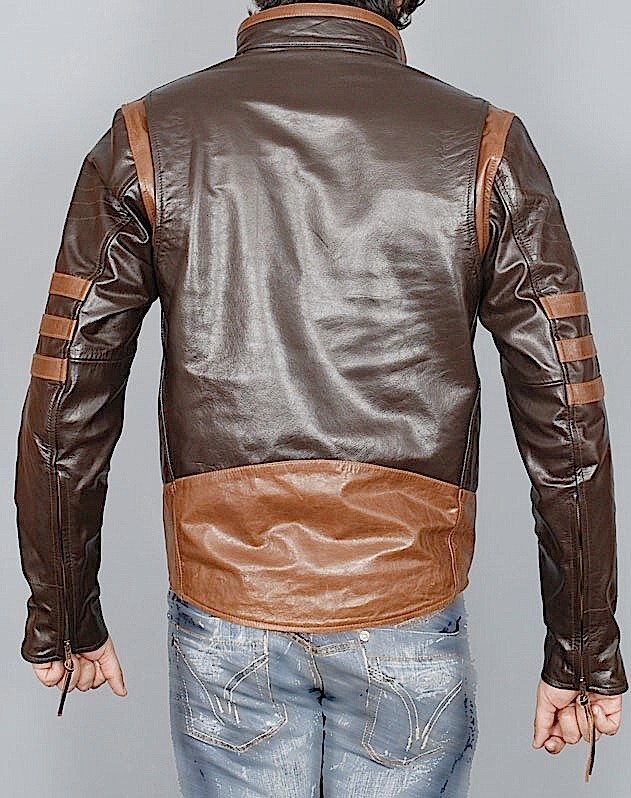X-MEN Origins Logan Wolverine Brown Leather Jacket Halloween Costume ...