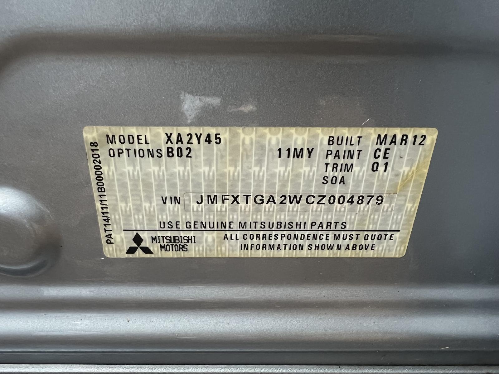 MITSUBISHI ASX XA-XB - ENGINE 2.0 PETROL 4B11 MIVEC/VVT - SUIT AWD 05/ ...