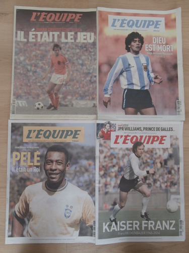 CRUYFF, PELE, MARADONA, BECKENBAUER, KOPA, 6 RARE NEWSPAPERS, COLLECTOR ...