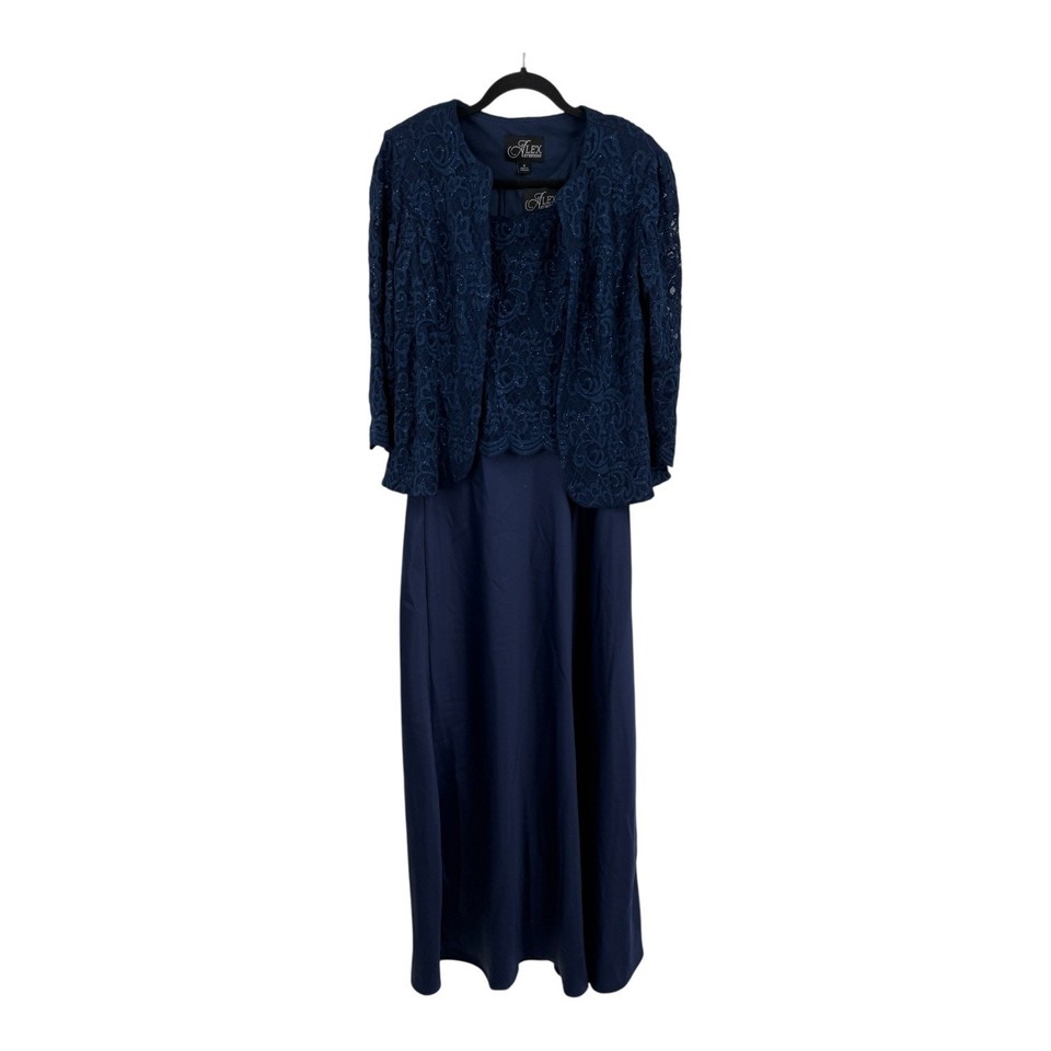Alex Evenings Embroidered Lace Mock Two-Piece Gown dress with Jacket ...
