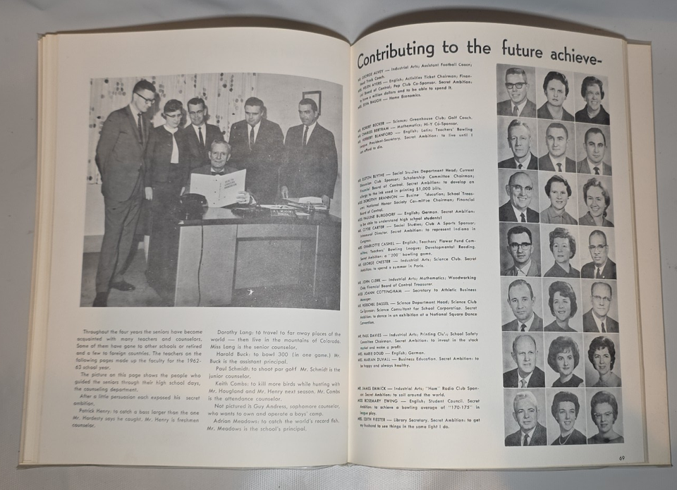 Vtg 1963 North High School Senior Yearbook Book Evansville Indiana IN C ...