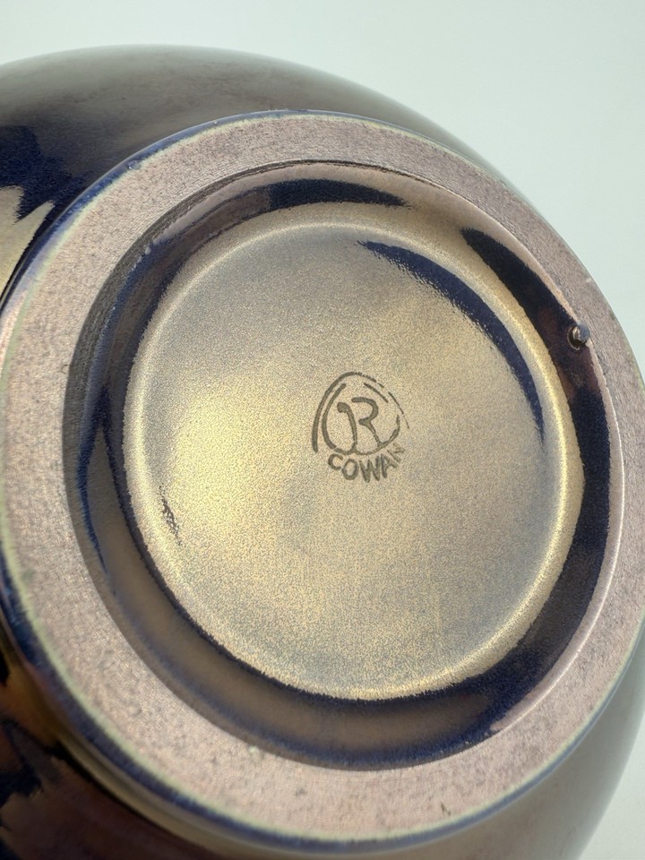 Vintage R Guy Cowan Pottery Bowl 1920s Copper Opalescent Iridescent | eBay