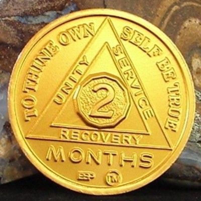 Alcoholics Anonymous AA 2 Month Aluminum Medallion Coin Chip token ...