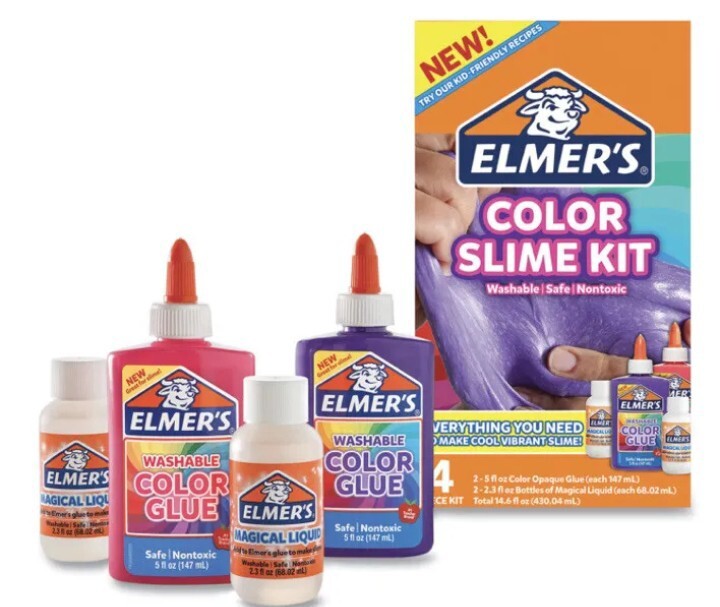 Ɣ ELMER'S COLOR SLIME KIT (2) 5 Oz. Color Glue And (2) 2.3 Oz. Magical ...
