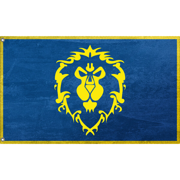 WoW Flag, Alliance Flag Unique Grunge Design, 3x5 Ft / 90x150 cm size ...