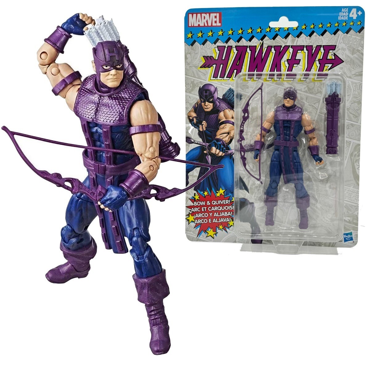 2018 Marvel Legends Retro Carded Wave 2 HAWKEYE 6" Scale Hasbro Action ...