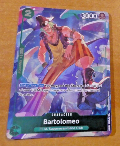 ONE PIECE ENGLISH CARD WINNER HOLO GAME CARTE Bartolomeo P-029 ALT EN ...