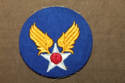 Original Early WW2 U.S. Army Air Forces Felt Uniform Patch w/White Mesh ...
