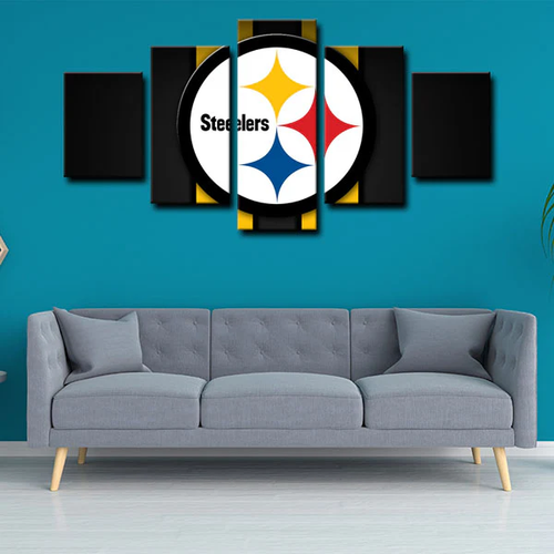 NFL American Football Team Pittsburgh Steelers Logo 5 Piece Canvas Wall ...