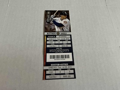 ASTROS 2015 TICKET STUB 7/28/15 VS ANGELS | eBay