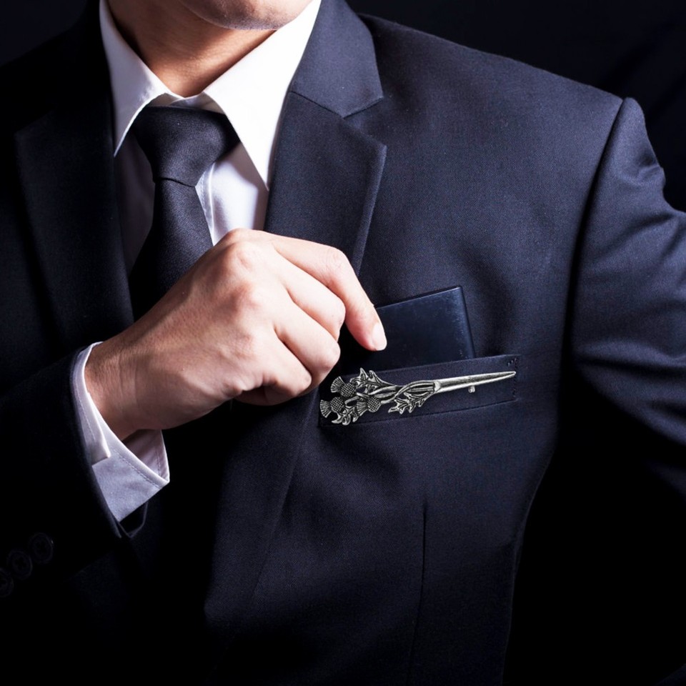 2 Pcs Vintage Brooch Party Bride Decorative Collar Pins Men Metal ...