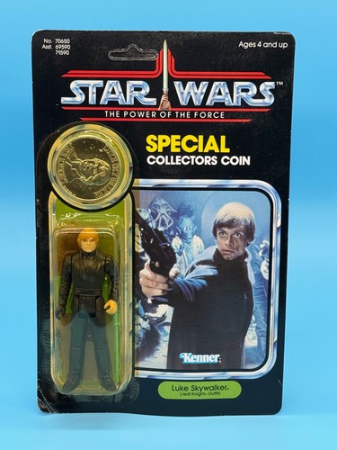 Vintage STAR WARS Luke Skywalker Jedi Knight POTF Unpunched w/Coin MOC ...