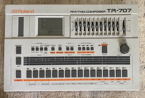 Roland TR-707 Rhythm Composer Vintage Drum Machine w/ Power Supply ...