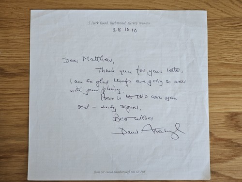Sir David Attenborough Hand Signed Letter Dated 2010 | eBay UK