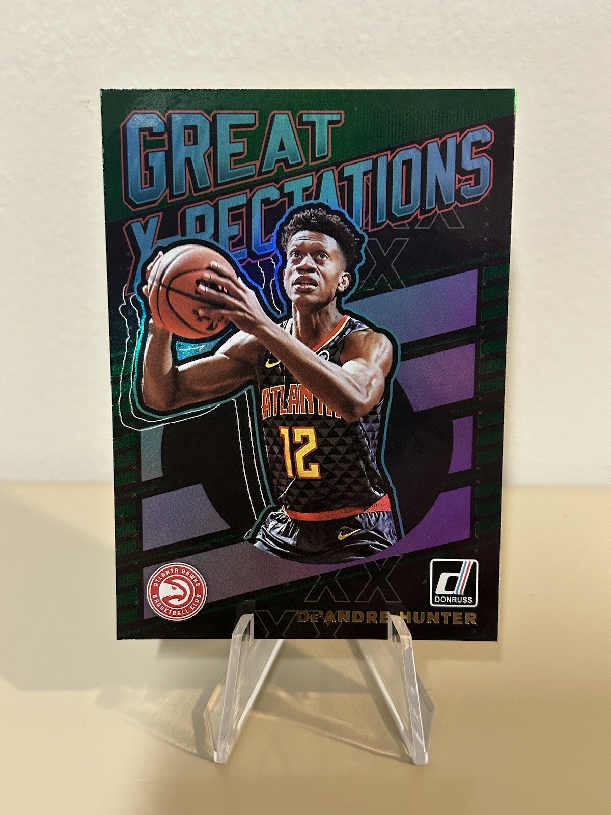 2019-20 Donruss Great X-Pectations Green Holo De'andre Hunter #1 ...