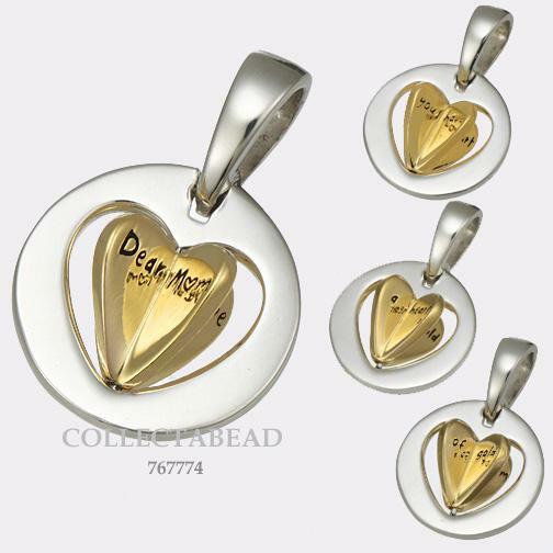 AUTHENTIC Pandora Sterling Silver SHINE™ Mom's Golden Heart Dangle Bead ...
