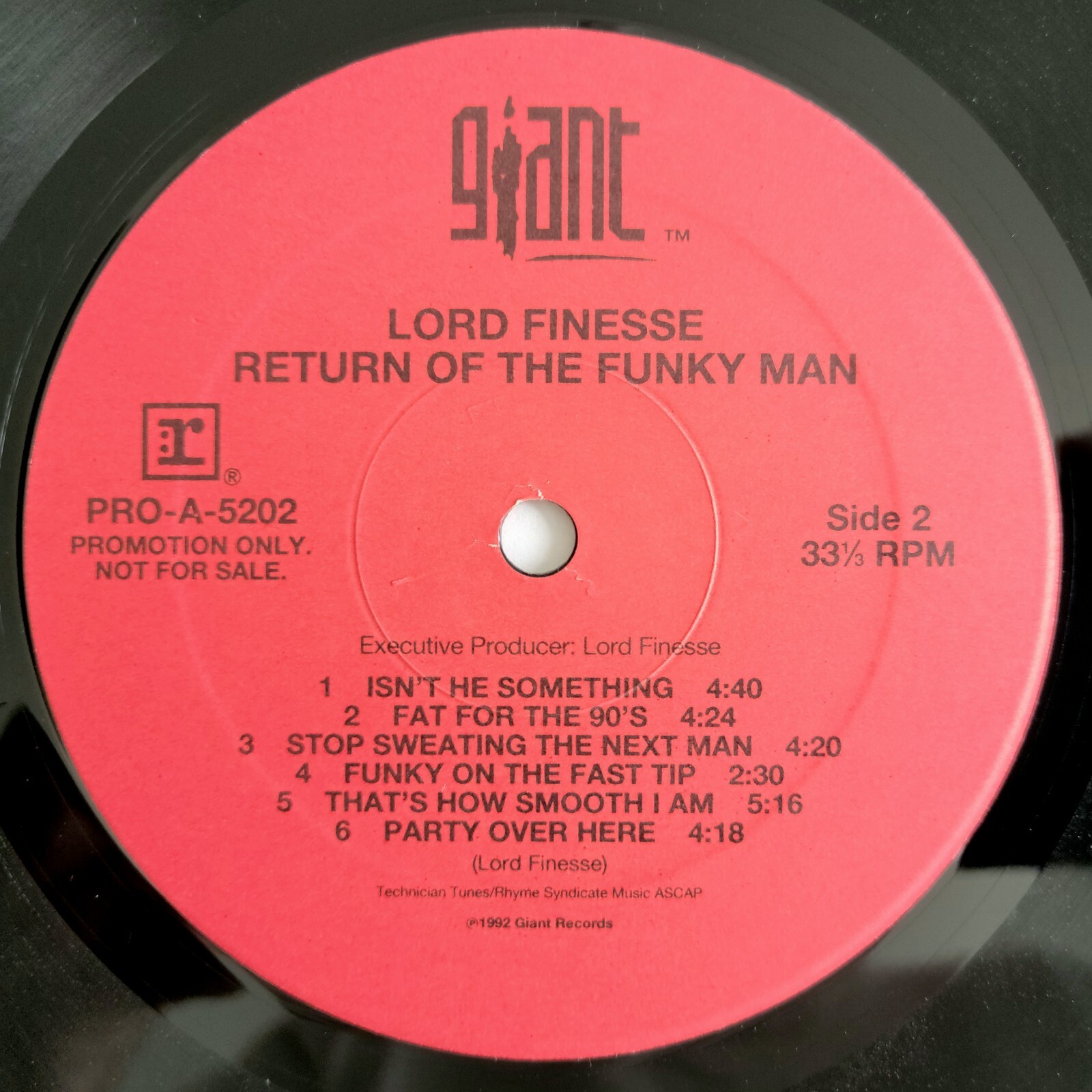 1992 - LORD FINESSE - RETURN OF THE FUNKY MAN LP - GIANT RECORDS ...