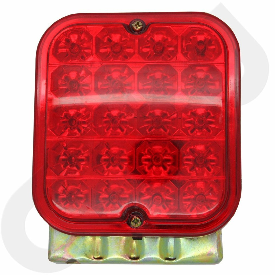 2pcs 4.5'' Red Square Brake Turn Signal Tail Light Flatbed 20 Led Truck ...