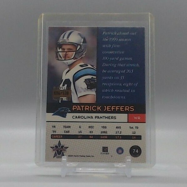 Patrick Jeffers 2000 Pacific Vanguard Purple #d 006/138, card #74 ...