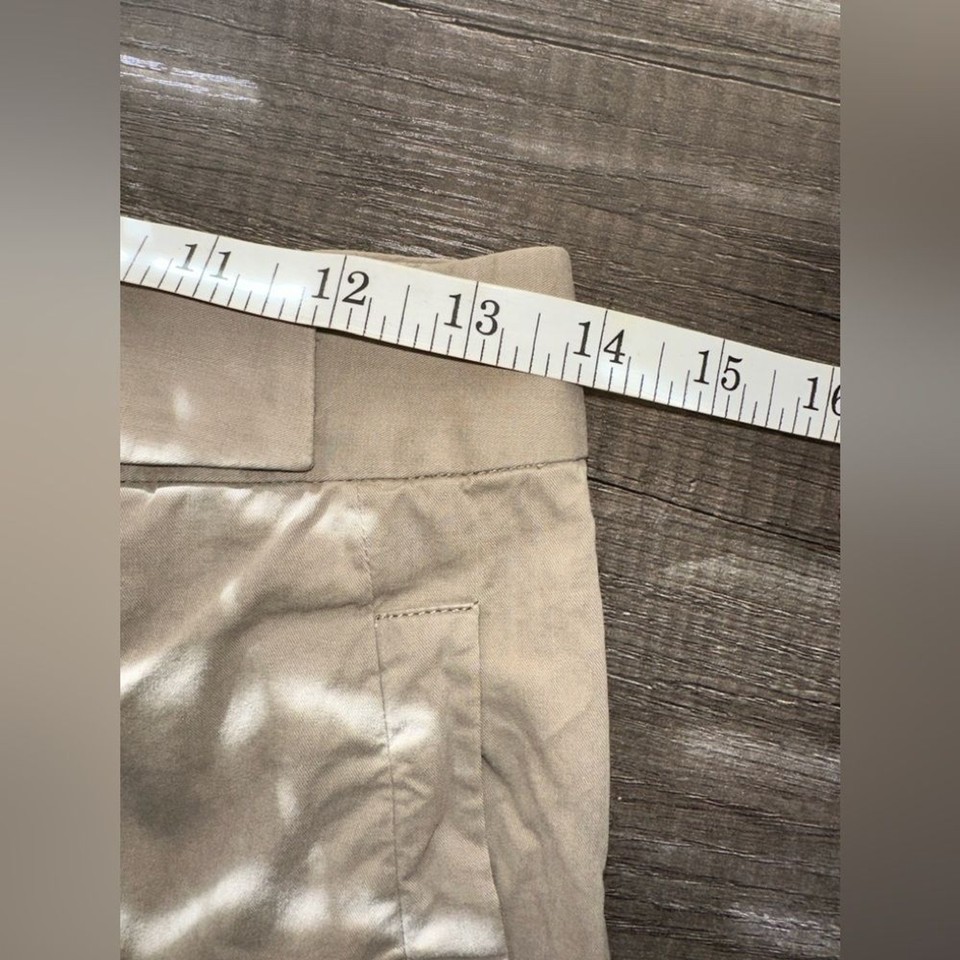 Donna Karan Signature Gold Label Cotton Tab Waist High Rise Crop Pants ...