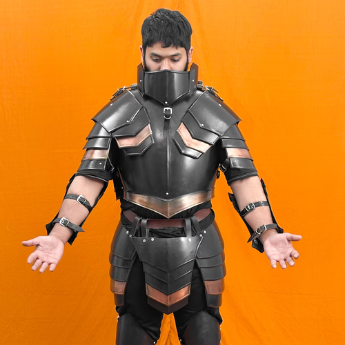 Medieval Templar Knight Armor Set Battle-Ready Full Body Armor Black ...