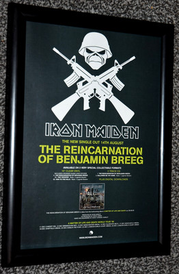 IRON MAIDEN band framed A4 2006 benjamin breeg SINGLE Original promo ...