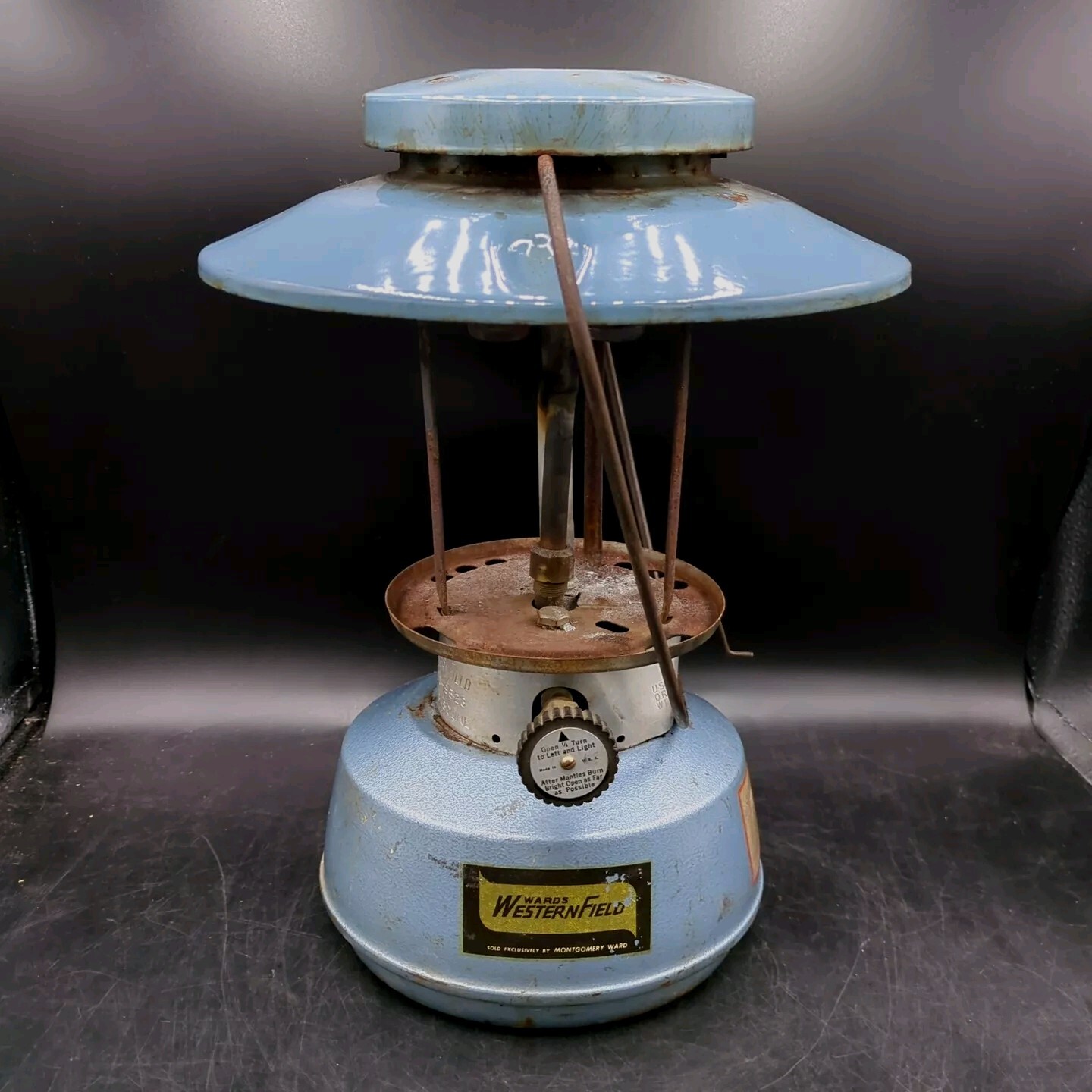 Vintage Wards Western Field Double Mantle Gas Lantern 60-9523 For Parts ...