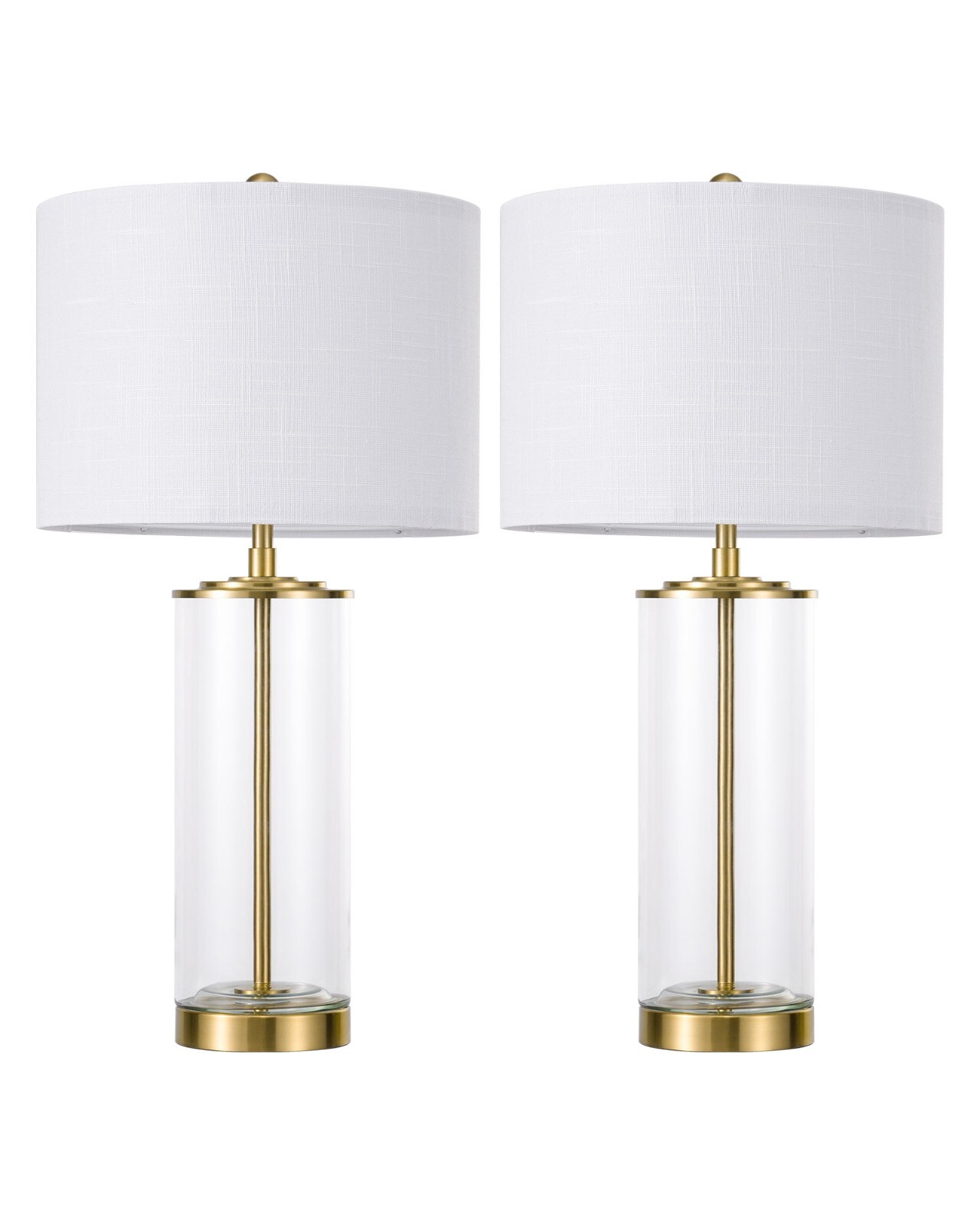 EDISHINE 2 Packs Glass Table Lamp DIY Fillable Base Lampshade Tall ...