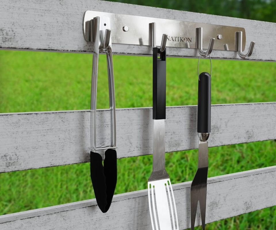 Heavy Duty Stainless Steel Rack Hanger Hook for BBQ Grill Utensils and ...