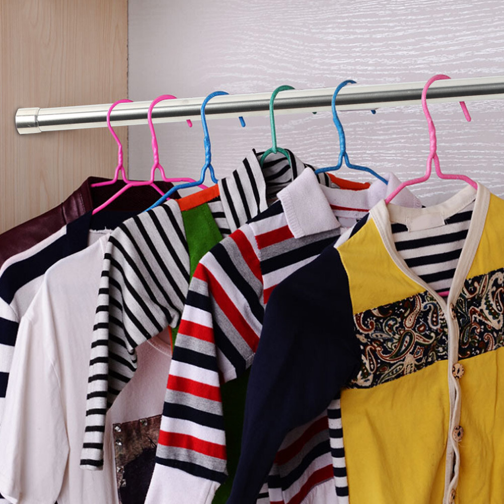 58-98cm Stainless Steel Extendable Telescopic Rod Rail Clothes Hanging ...