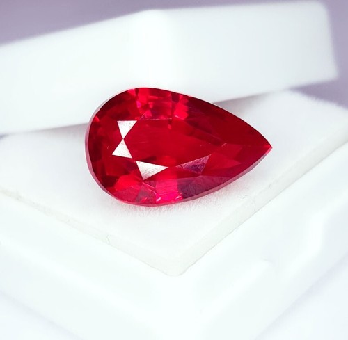 Naturel Rouge Saphir Padparadscha 8-10 CT Desseré Gemme Certifié Poire ...