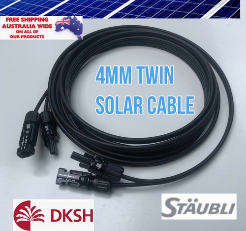5M Twin Core 4mm Solar Extension cable Genuine MC4 Male/Female camping ...