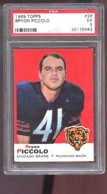 1969 Topps #26 Brain Piccolo ROOKIE RC PSA 5 Graded Football Card ...