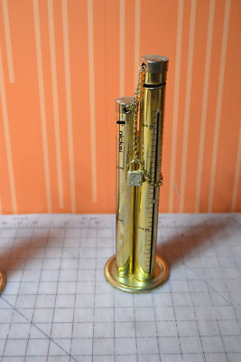 Vtg Brass Coin Sorter Tower Still Bank Cylinder 3 Tube with Chain Lock ...
