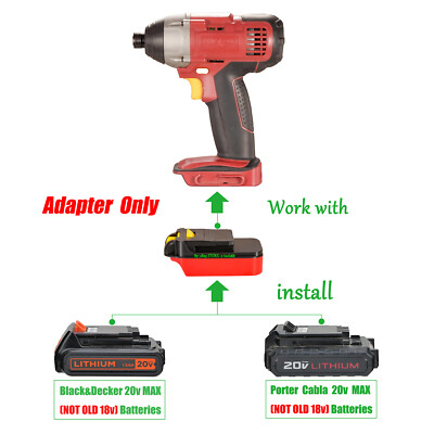 1 Adapter for CHICAGO Cordless Tool To Porter Cable,Black&Decker 20v ...