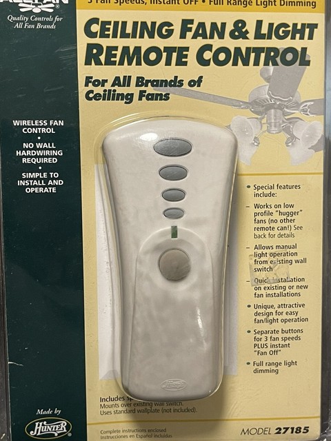 Hunter 27185 Ceiling Fan & Light Remote Control - White for sale online ...