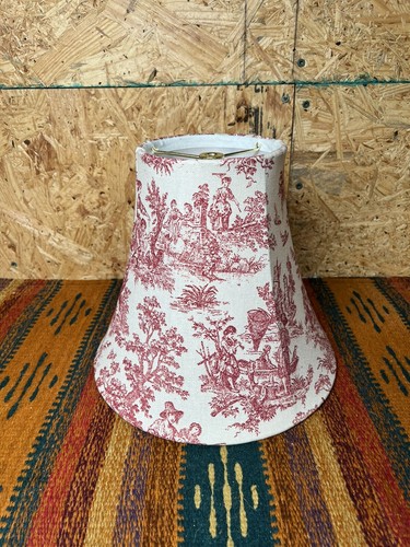 Vintage Country Life Red Toile Fabric Lampshade Tapered 9.5” Lamp Shade ...