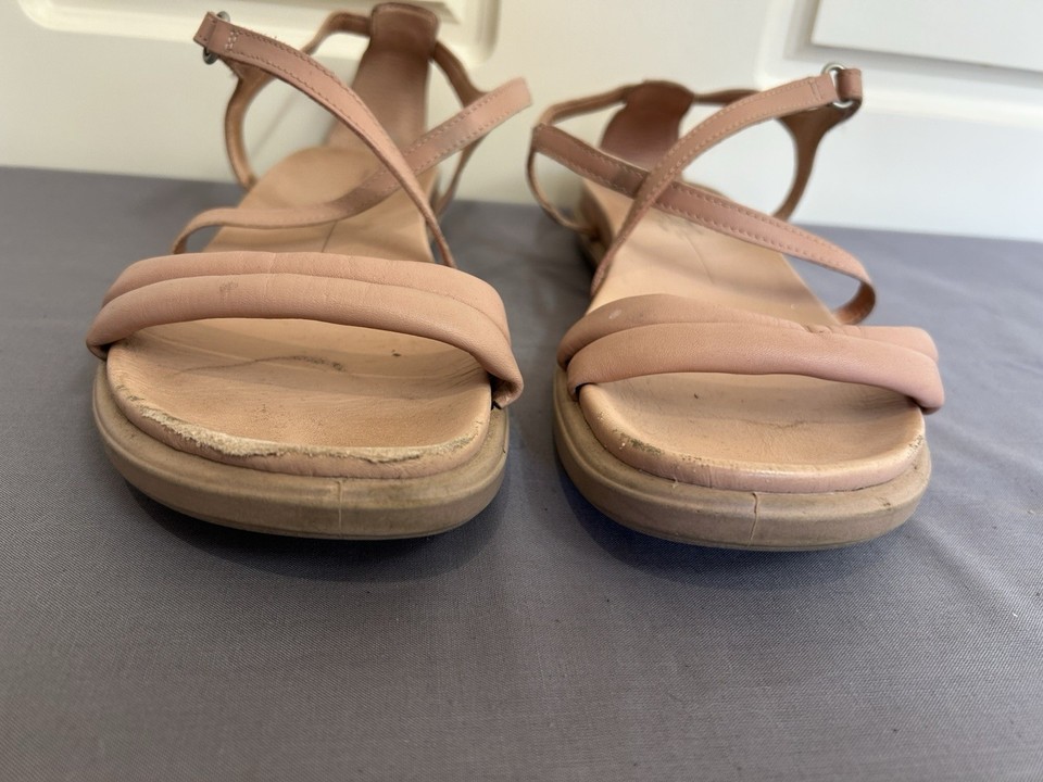 Ecco Sandals shoes Women Leather Beige Dusty Pink Size 41 AU 10 | eBay ...