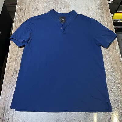 01.Algo Men’s Collarless Performance Pique Polo Shirt Size L #25477 | eBay