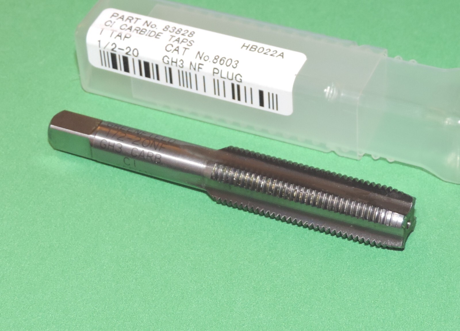 Greenfield 1/2-20 Solid Carbide Plug Tap GH3 4FL NF for Cast Iron ...