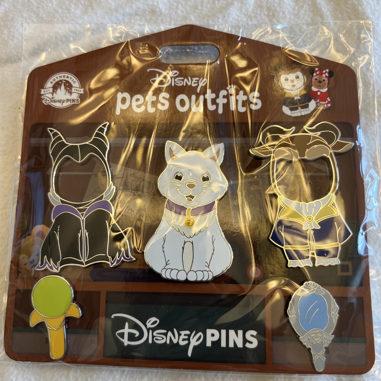 Disney Pets Outfits Cat with Maleficent & Beast Costumes pin set | eBay