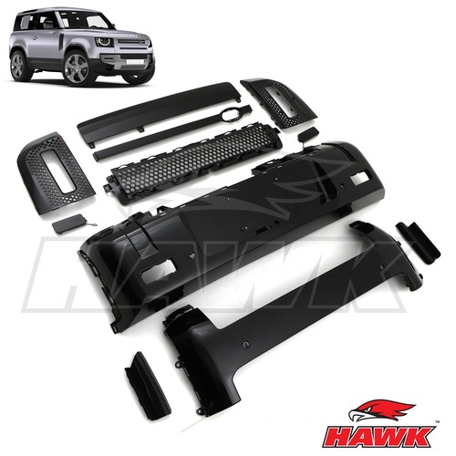 BLACK BUMPER TRIM GRILLE KIT FRONT REAR FOR LAND ROVER DEFENDER L663 90 ...
