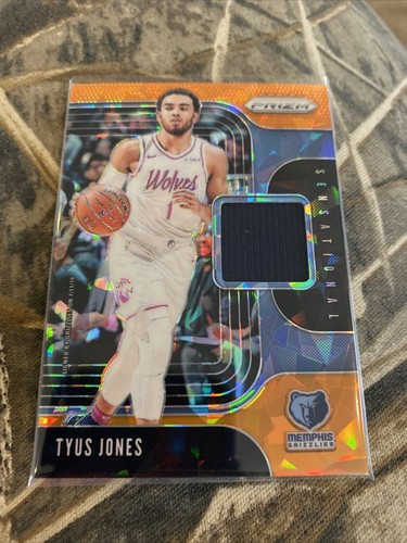 2019-20 PANINI PRIZM TYUS JONES GAME WORN JERSEY RELIC ORANGE ICE ...