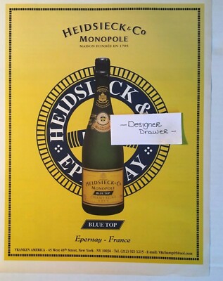 Heidsieck Monopole Blue Top Champagne 2001 Print Ad | eBay